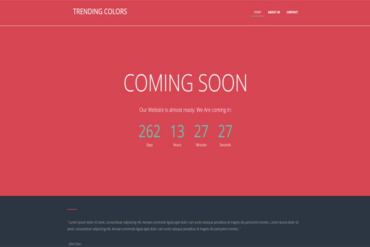 Trending Colors Coming Soon, a HTML Template by earthquake