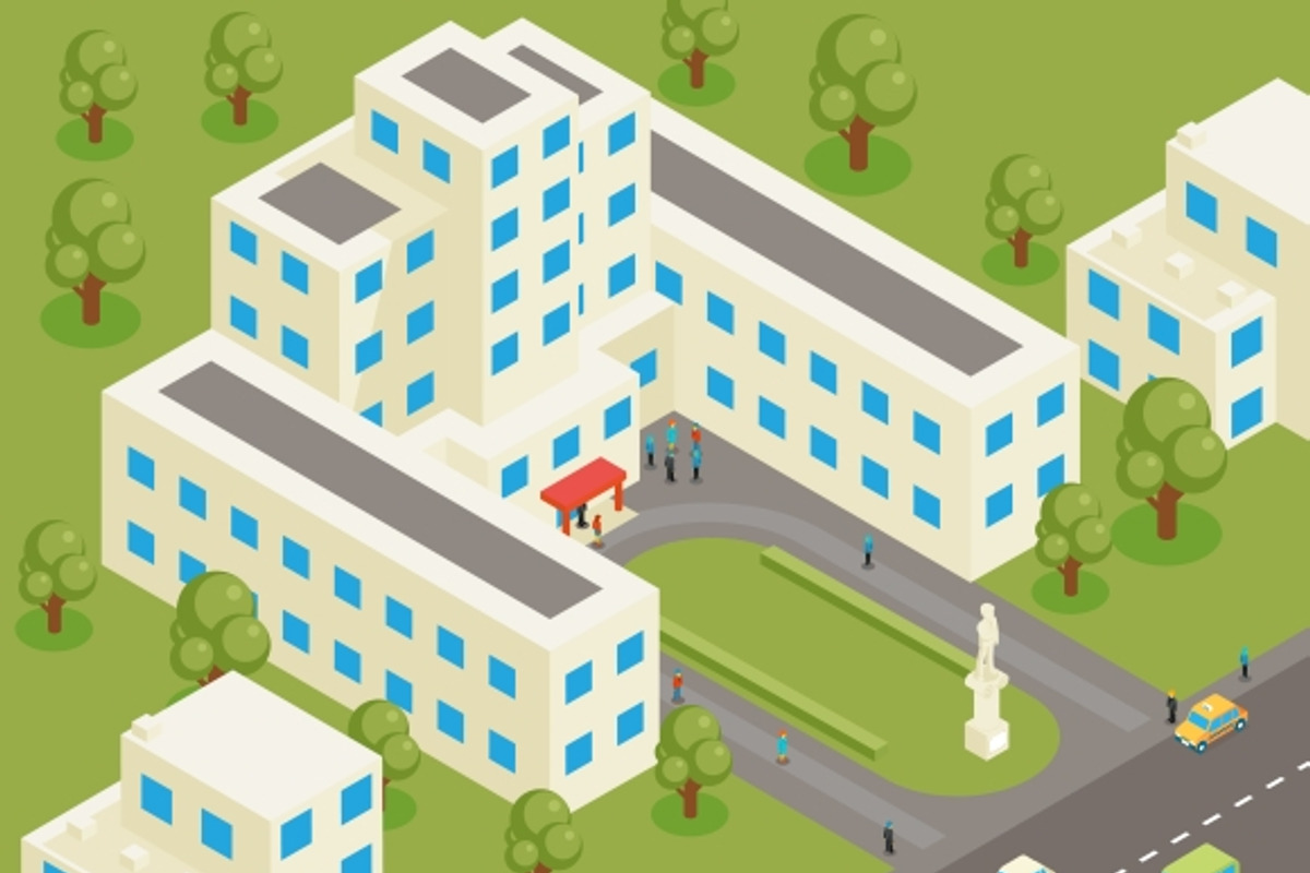 Isometric 3d flat college, a Graphic by Microvector | Creative Market