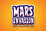 Mars invasion editable text effect