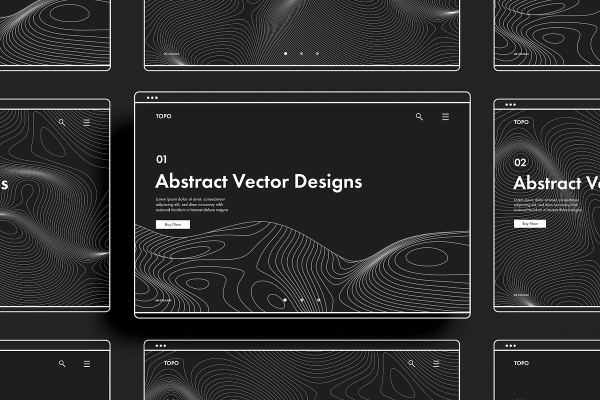 TOPO - Abstract Vector Designs, an Object Graphic by ME_COLLAGE