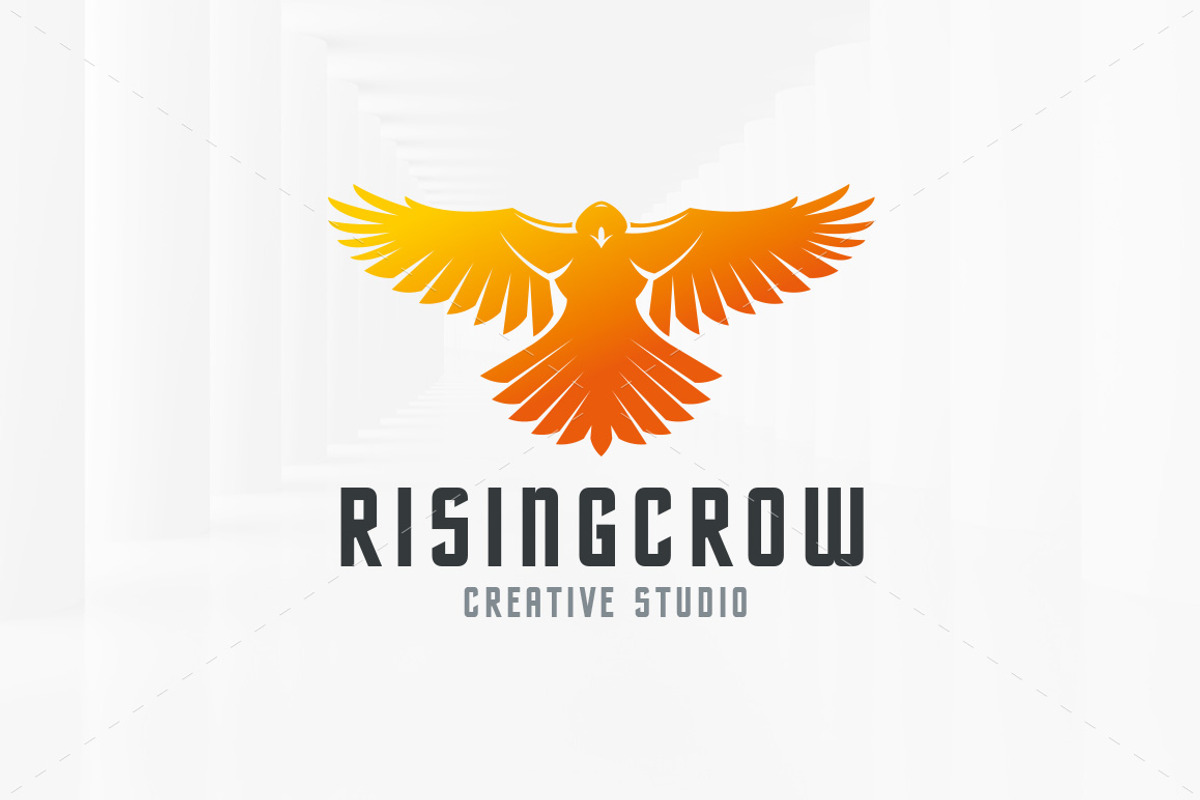 Rising Crow Logo Template, a Branding & Logo Template by LOGOMAGINE