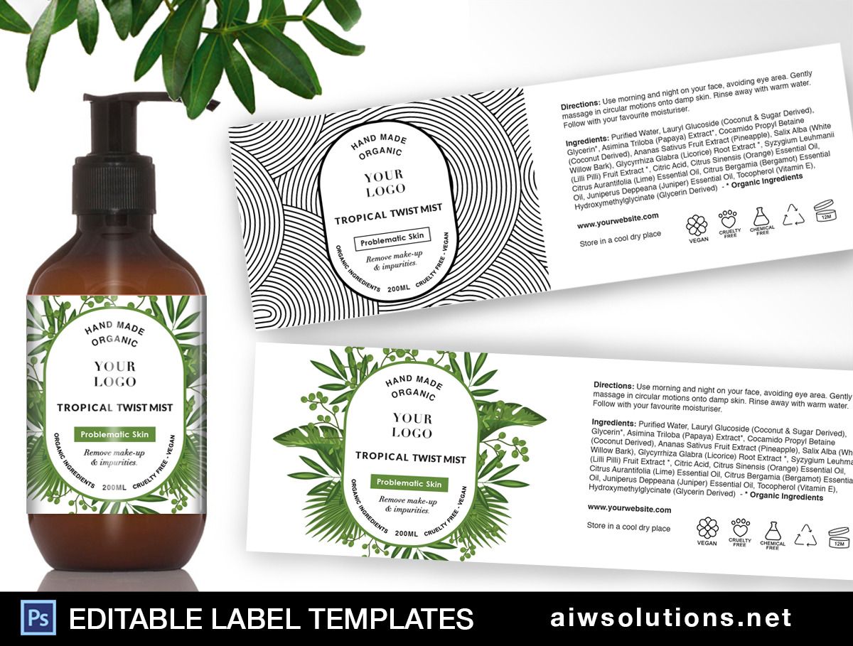 Tropical Label Template, a Stationery Template by AIW SOLUTIONS ...