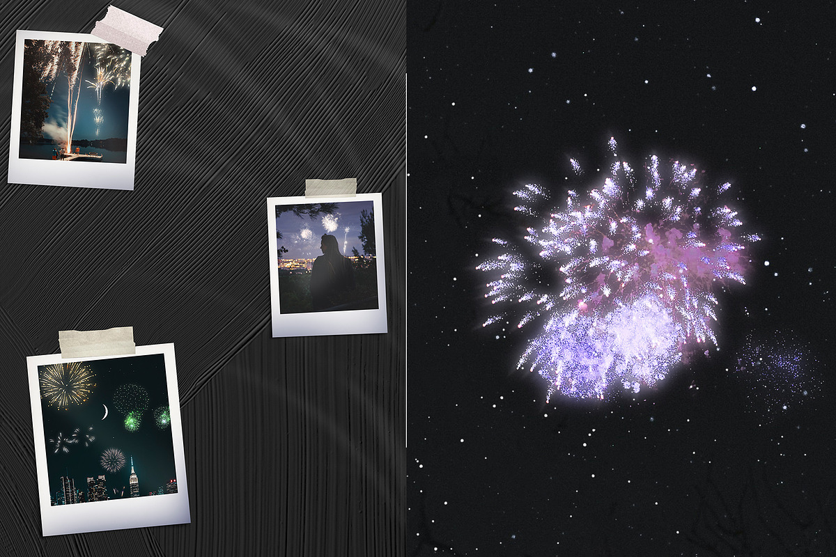 100 Firework Overlays, an Object Graphic by Freezerondigital