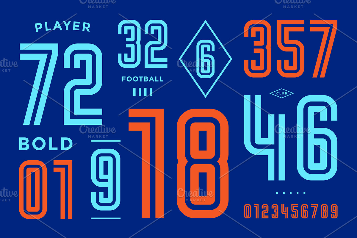 Numbers set, sport style, a Decorative Illustration by Foxys Graphic