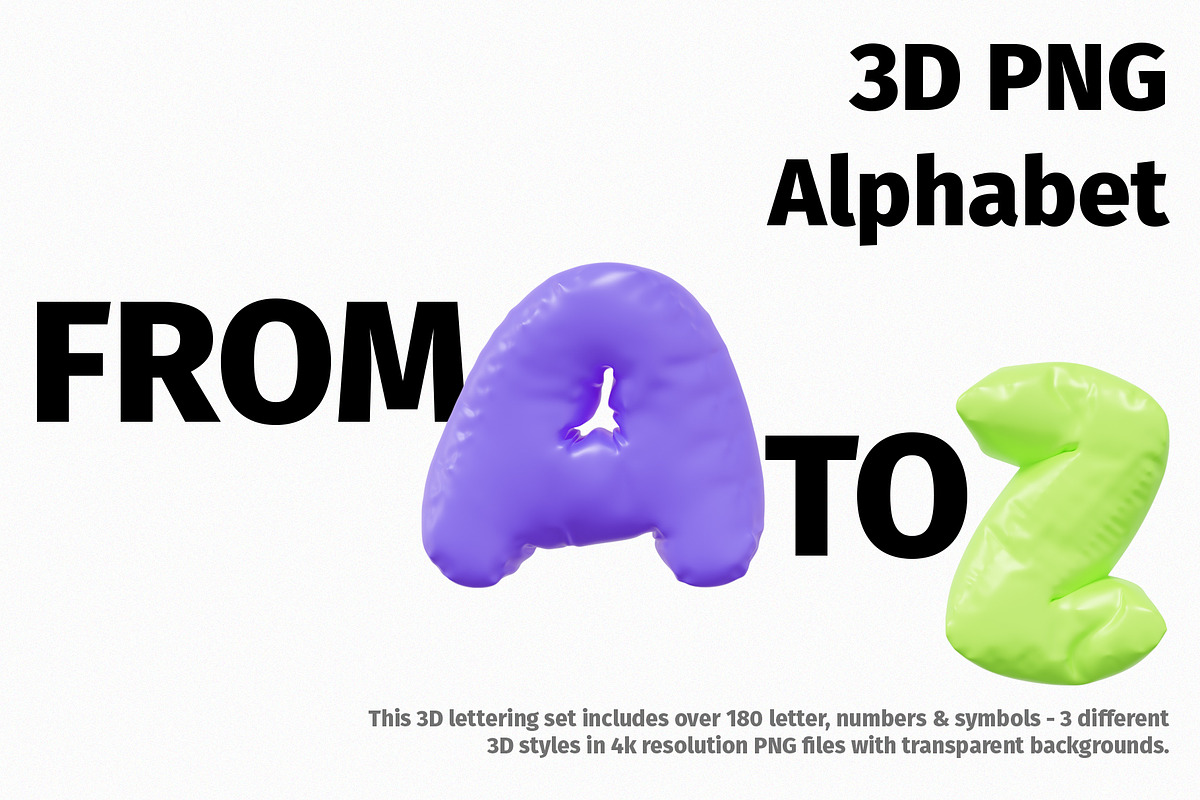 3D Inflated Type - Letters, Numbers, a Graphic by LarysaZabrotskaya