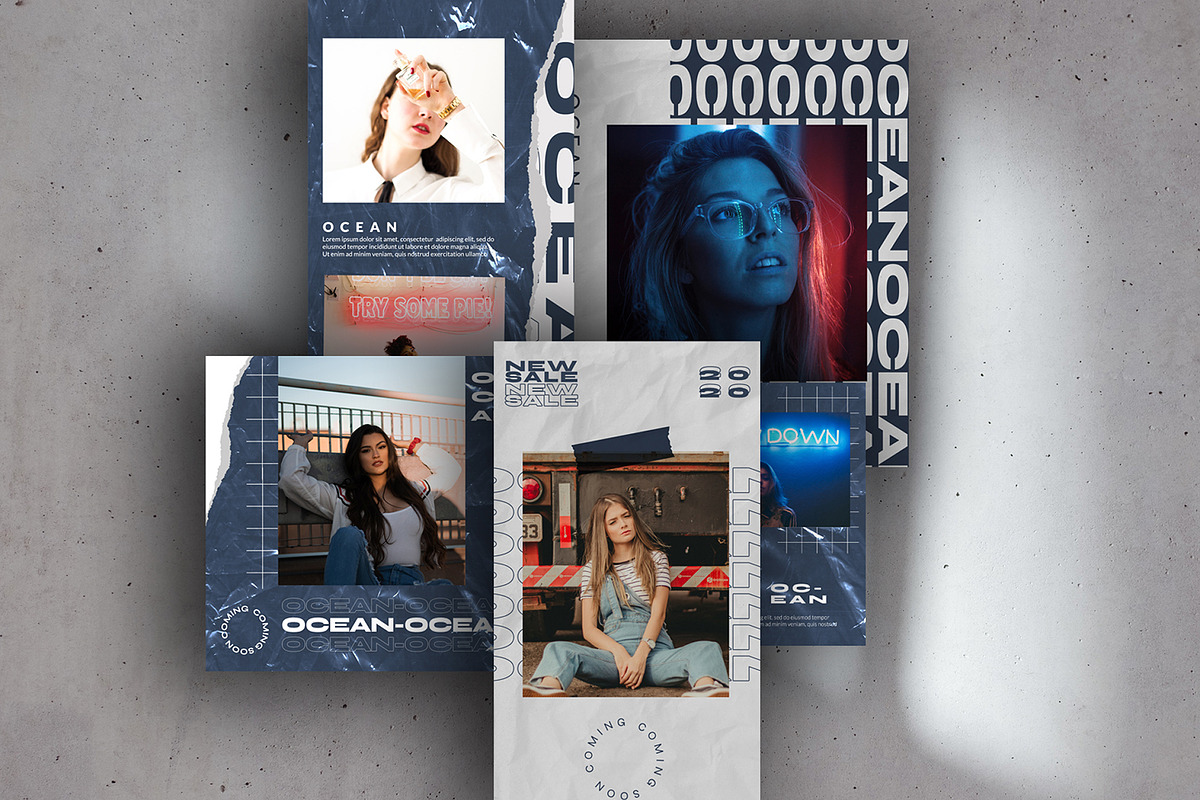 OCEAN Instagram Template, a Social Media Template by Compaq_Creative