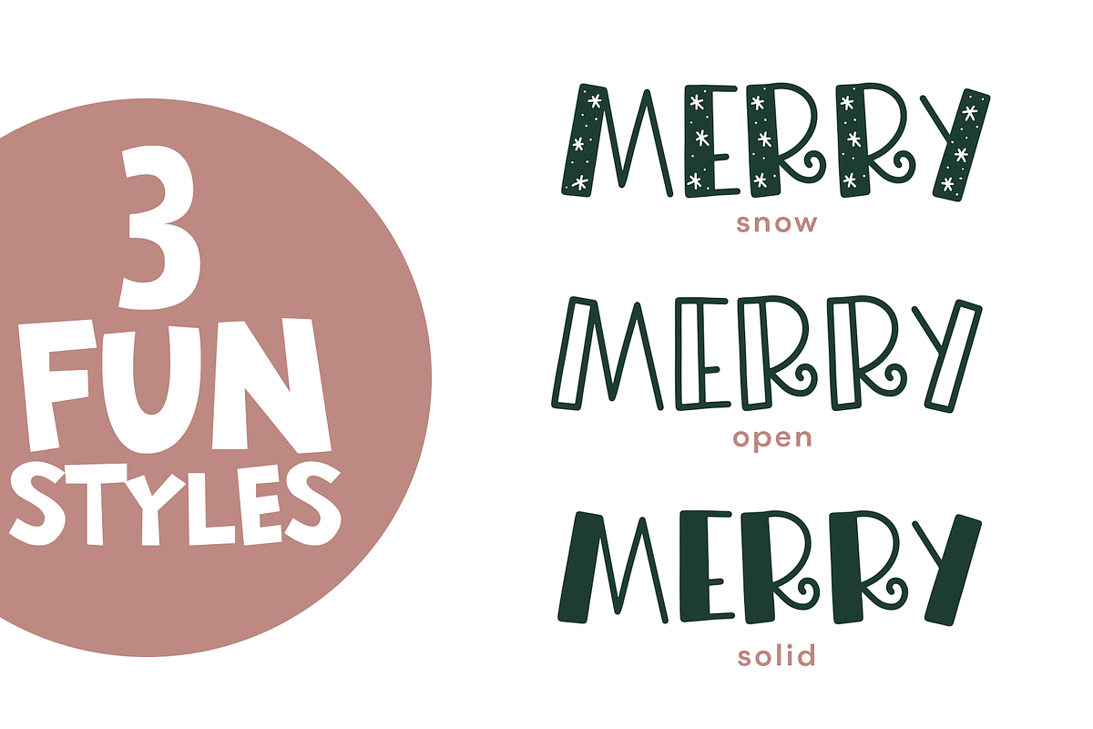 Merry Merry | Fun Font Trio, a Sans Serif Font by KA Designs