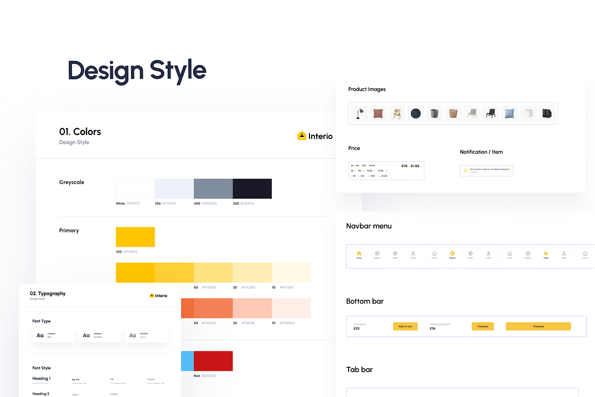 Interio Ecommerce Furniture App, an UI Kit Template by Sans Design