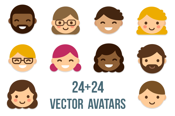 Minimalistic cartoon avatars, a Person Illustration by Irina Mir
