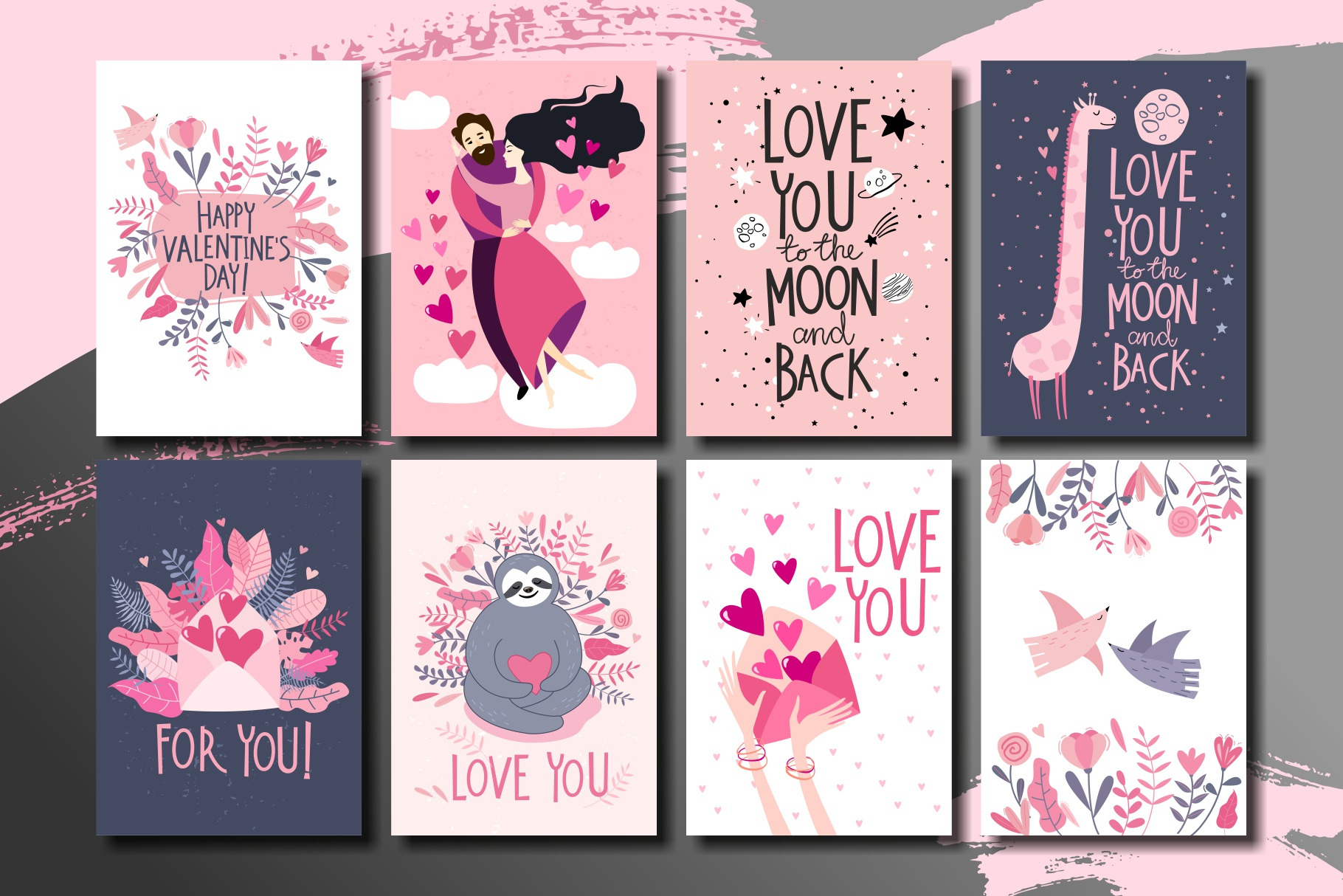 24 Valentine's Day Cards, a Card Template by IrinaLu
