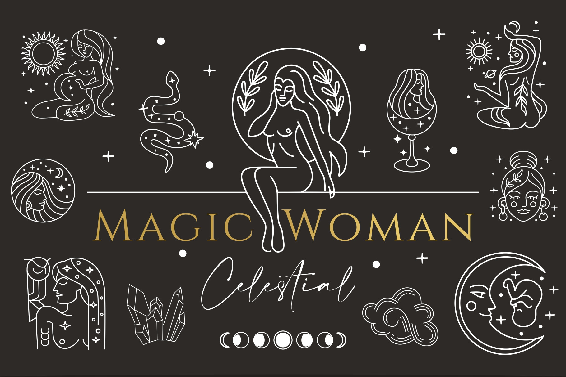 Magic Woman Feminine Celestial Pack, a Templates & Theme by Metrolinevision