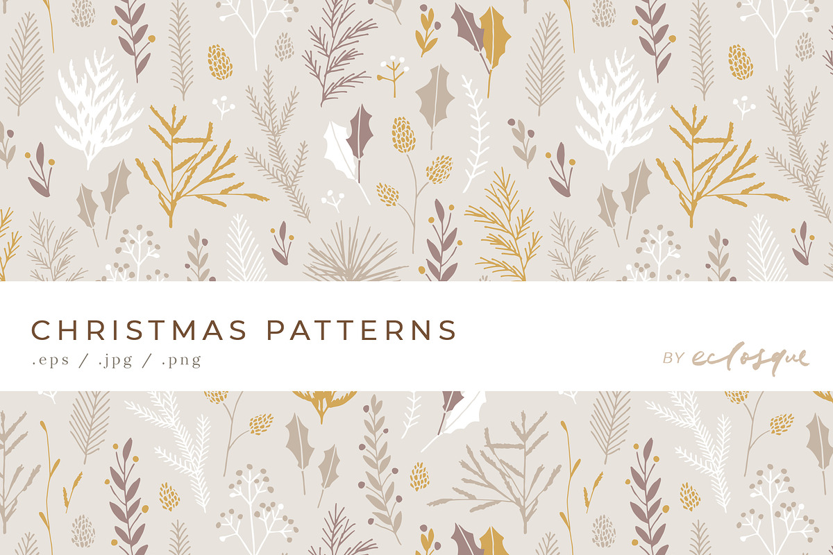 Christmas Floral Pattern/Background, a Pattern Graphic by eclosque