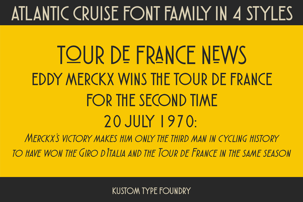 Atlantic Cruise Font Family, a Sans Serif Font by Kustomtype