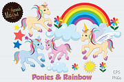 Rainbow unicorn clipart | Illustrations ~ Creative Market