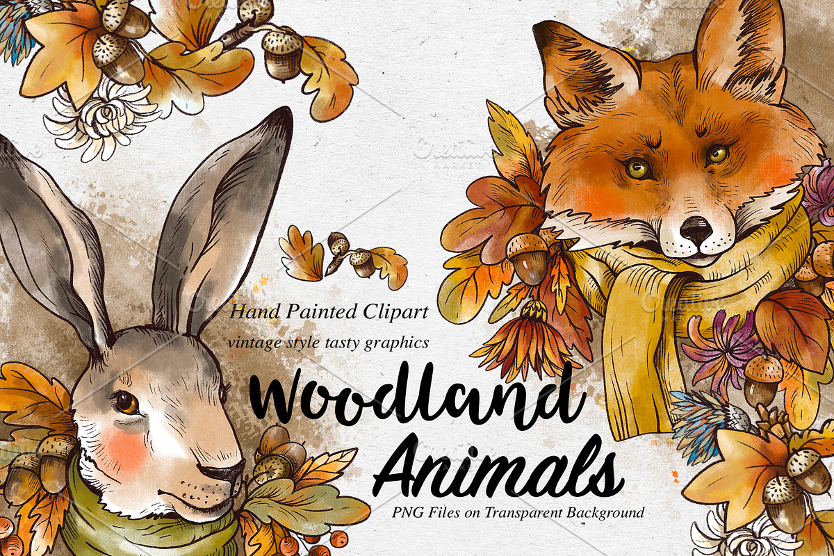 Fall animals clipart, an Animal Illustration by Belusuab