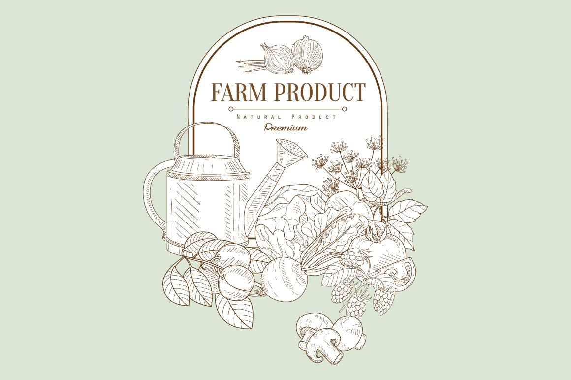 Farm product, Hand drawn Vector, a Food Illustration by TopVectors ...