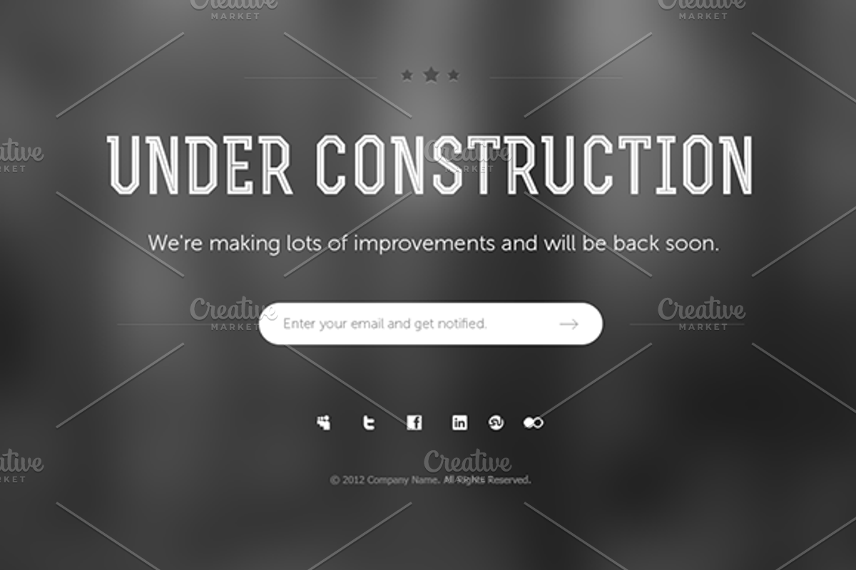 7 Under Construction Page Templates, a Landing Page Template by Prosymbols