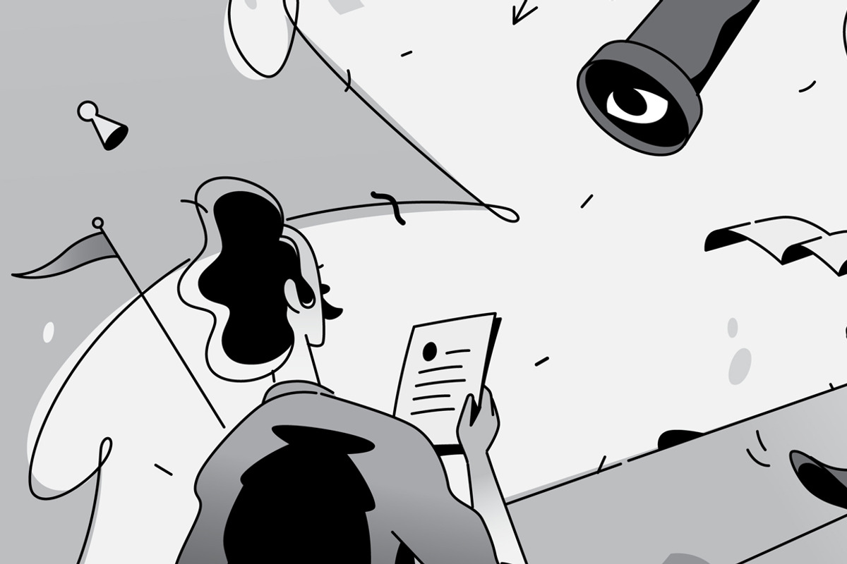 HR manager girl looking for staff, a Person Illustration by GeekClick