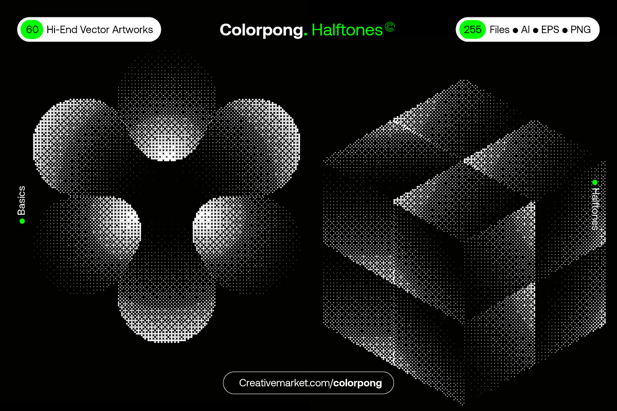 Halftones – Vector Bundle, a Background Graphic by Colorpong