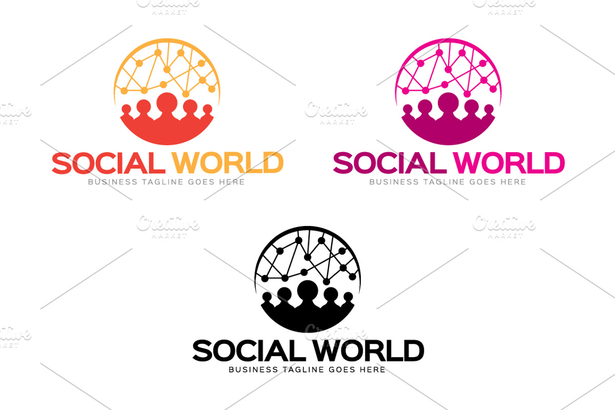 Social World Logo, a Branding & Logo Template by LogoLabs