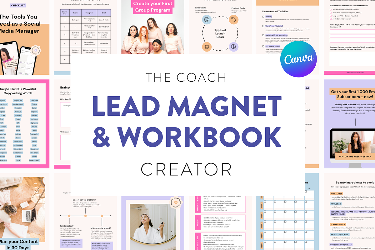 Lead Magnet Workbook Templates Canva, a Marketing Template by My Social ...