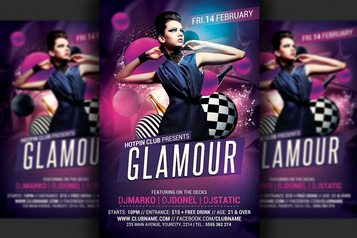 Glamour Party Flyer Template, a Flyer Template by Hotpin