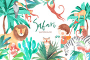 Safari Watercolor Clipart, an Animal Illustration by natalisart ...