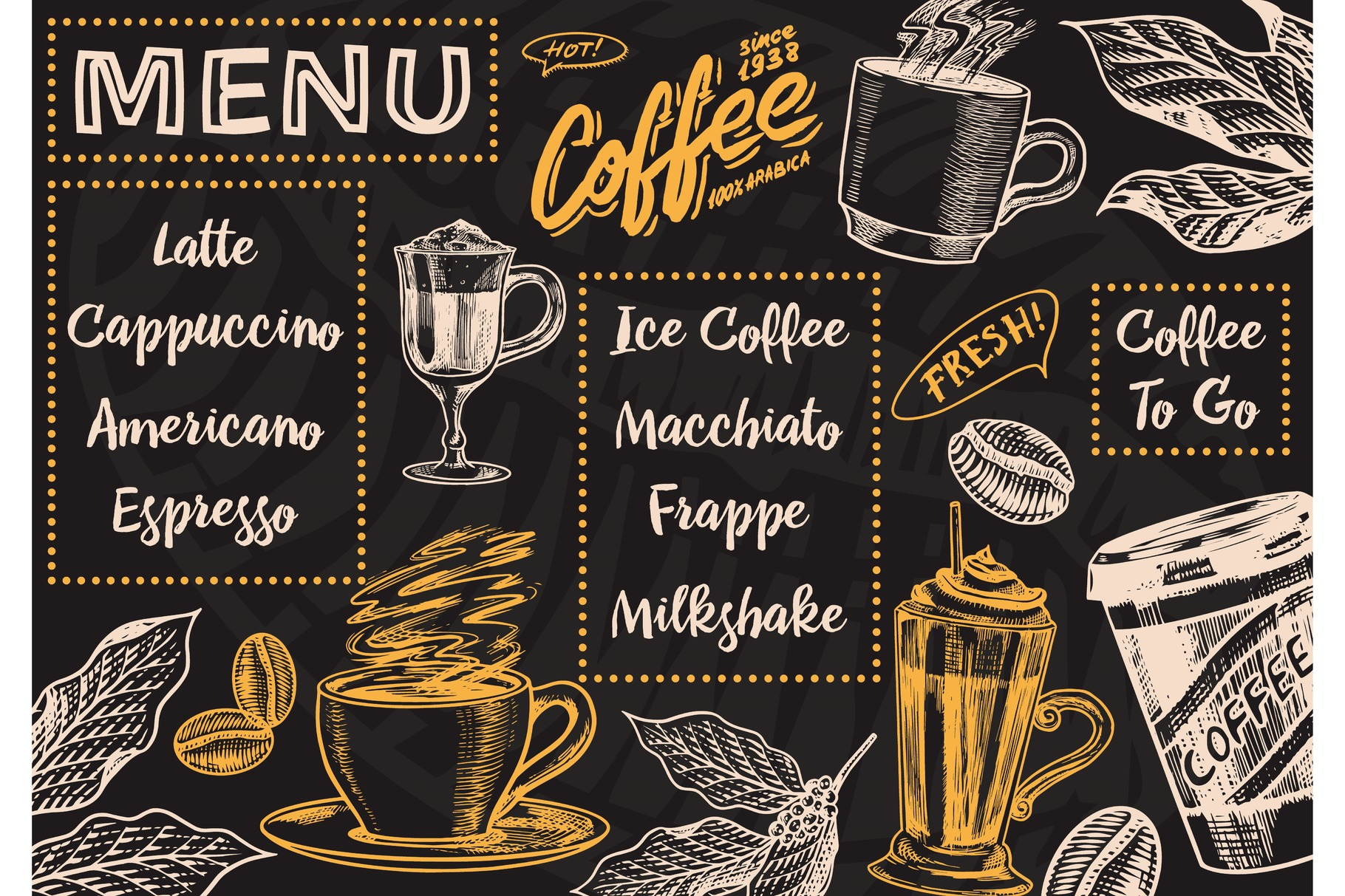Coffee menu background in | Food Illustrations ~ Creative Market