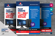 PC and Mac Repair Center Flyer, a Flyer Template by PSDPixel