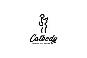 line cat body logo | Branding & Logo Templates ~ Creative Market