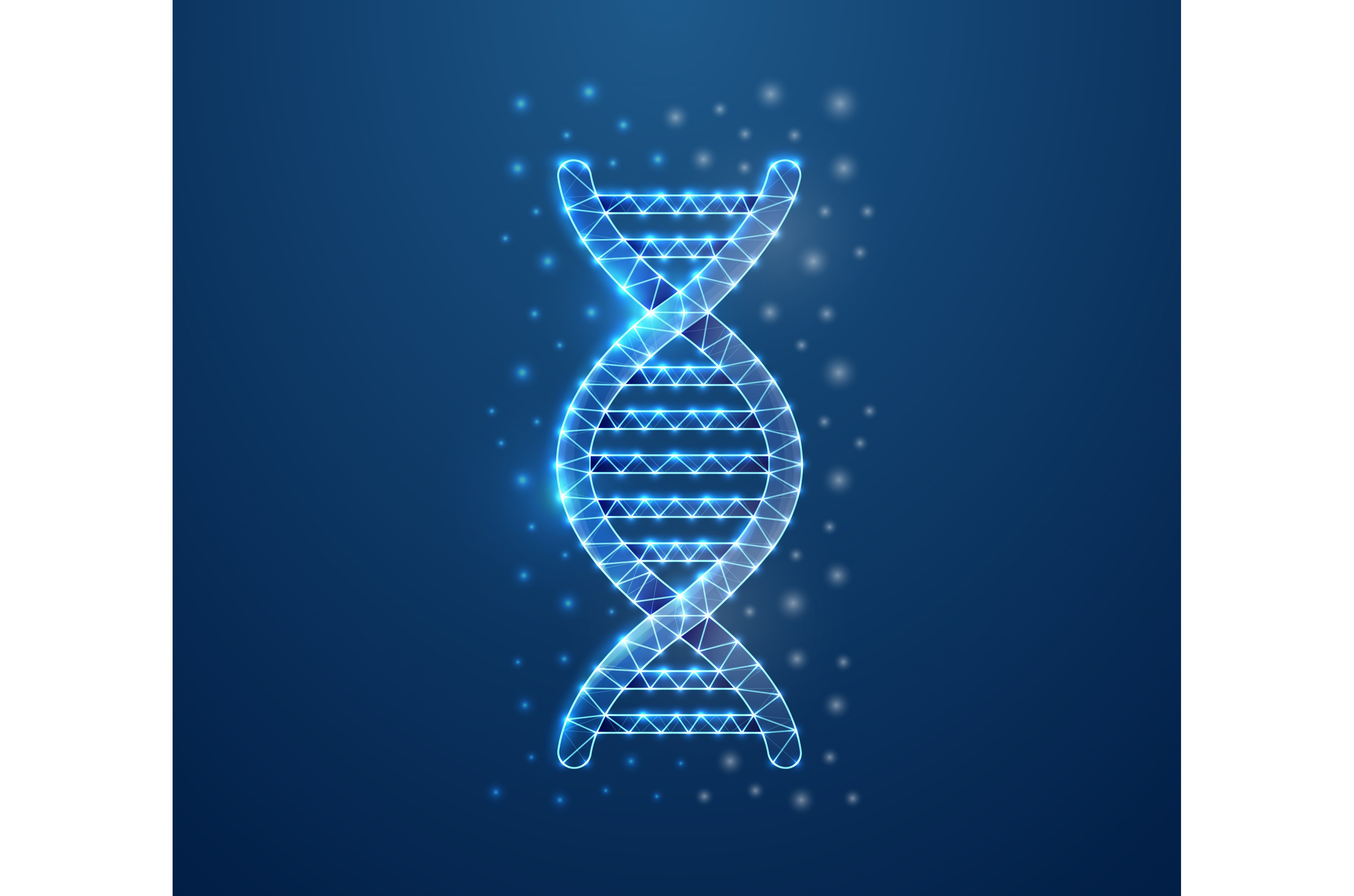 DNA spiral 3d blue low poly symbol, a Healthcare Illustration by GraphiShop
