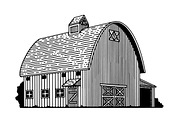 Round Roof Barn, an Illustration by blue67sign