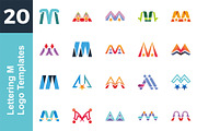 20 Logo Lettering M Template Bundle, a Branding & Logo Template by ...