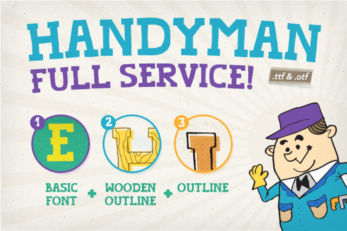 Handyman Font Full Service, a Serif Font by Frisk Shop | Creative Market