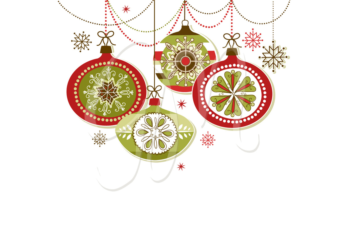 Christmas Clip Art, ornaments, balls, a Decorative Illustration by ...