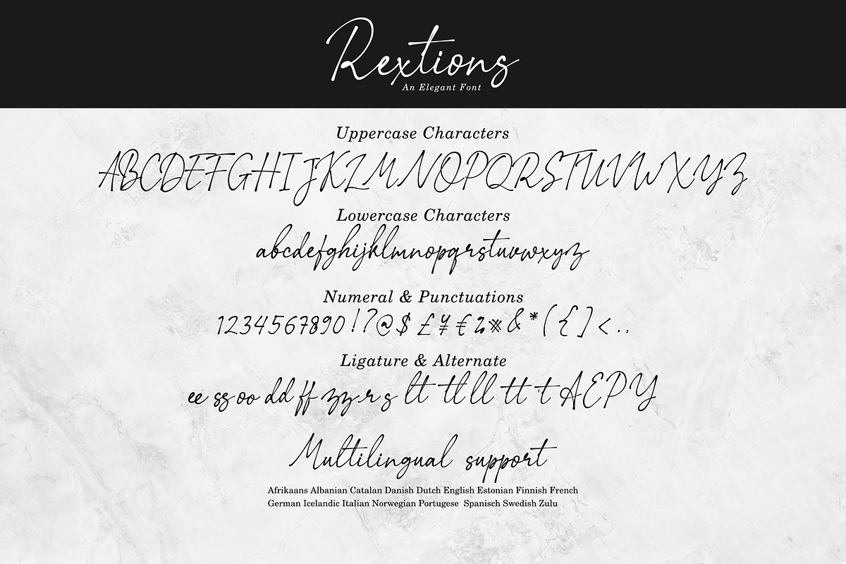 Rextions / an elegant font, a Script Font by Java pep | Creative Market