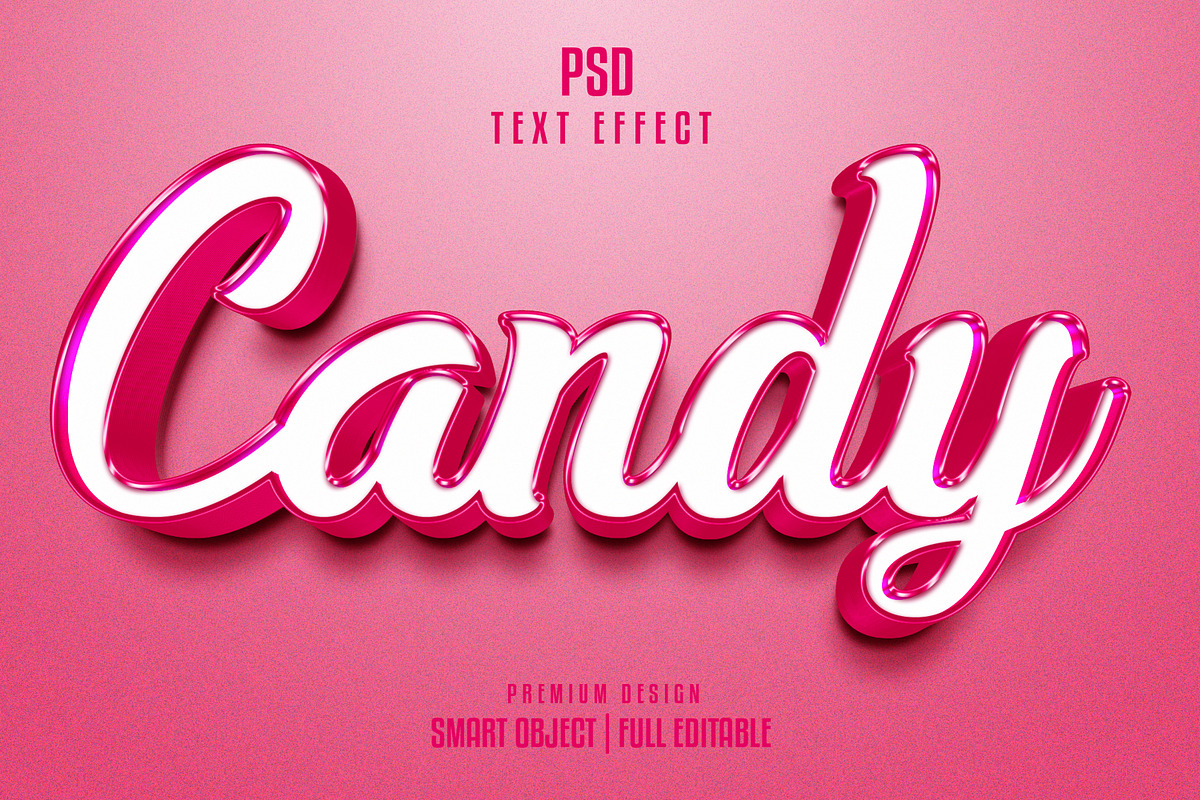 Candy Photoshop 3d text effect, a Layer Style Add-On by himelgfx