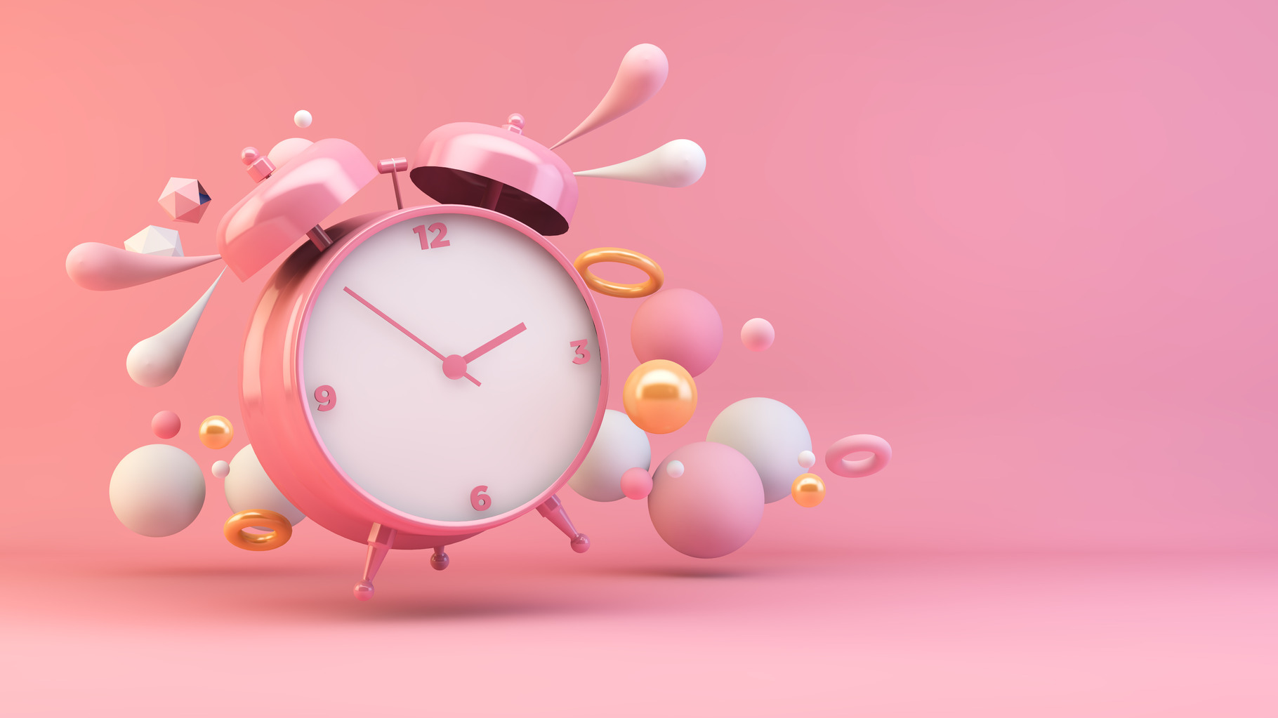 Pink alarm clock featuring alarm, clock, and warning, an Abstract Photo ...