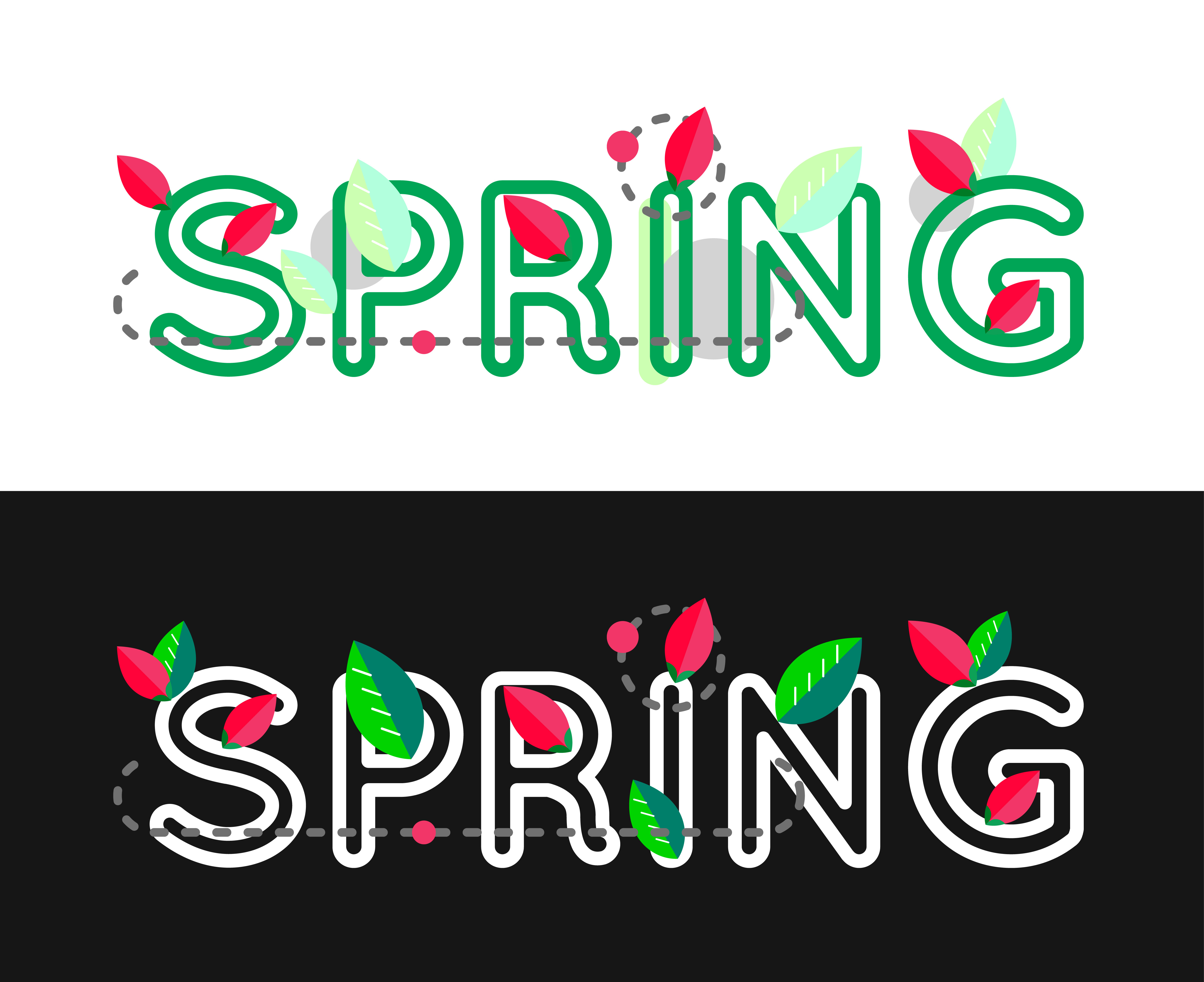 Spring lettering banner, a Decorative Illustration by Alejik