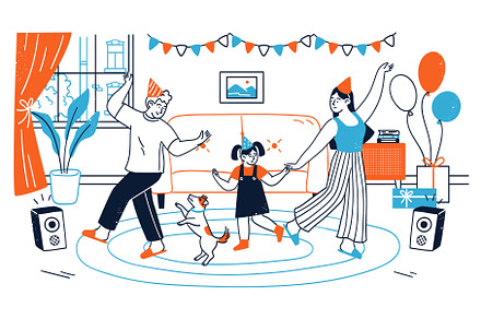 People Party Time, a Person Illustration by Hurcastock!