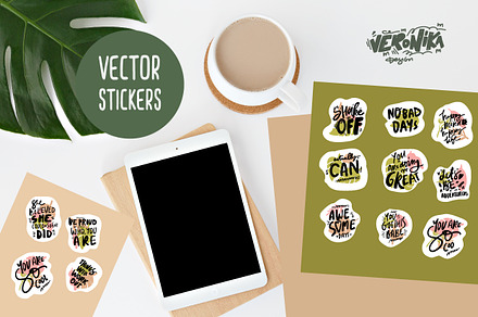 positive sticker pack, an Illustration by Veronika M