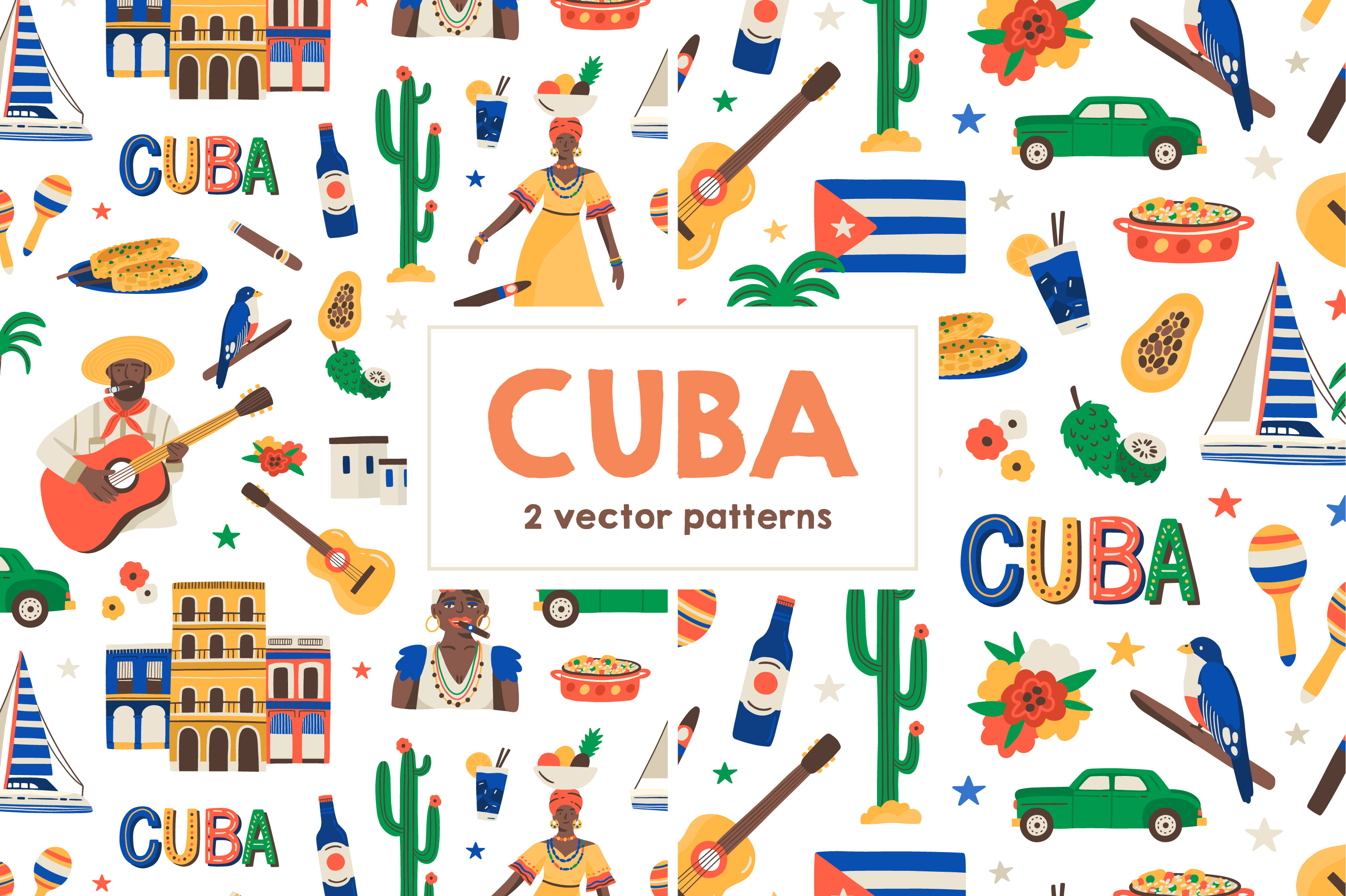 Cuba seamless patterns, a Pattern Graphic by Good Studio