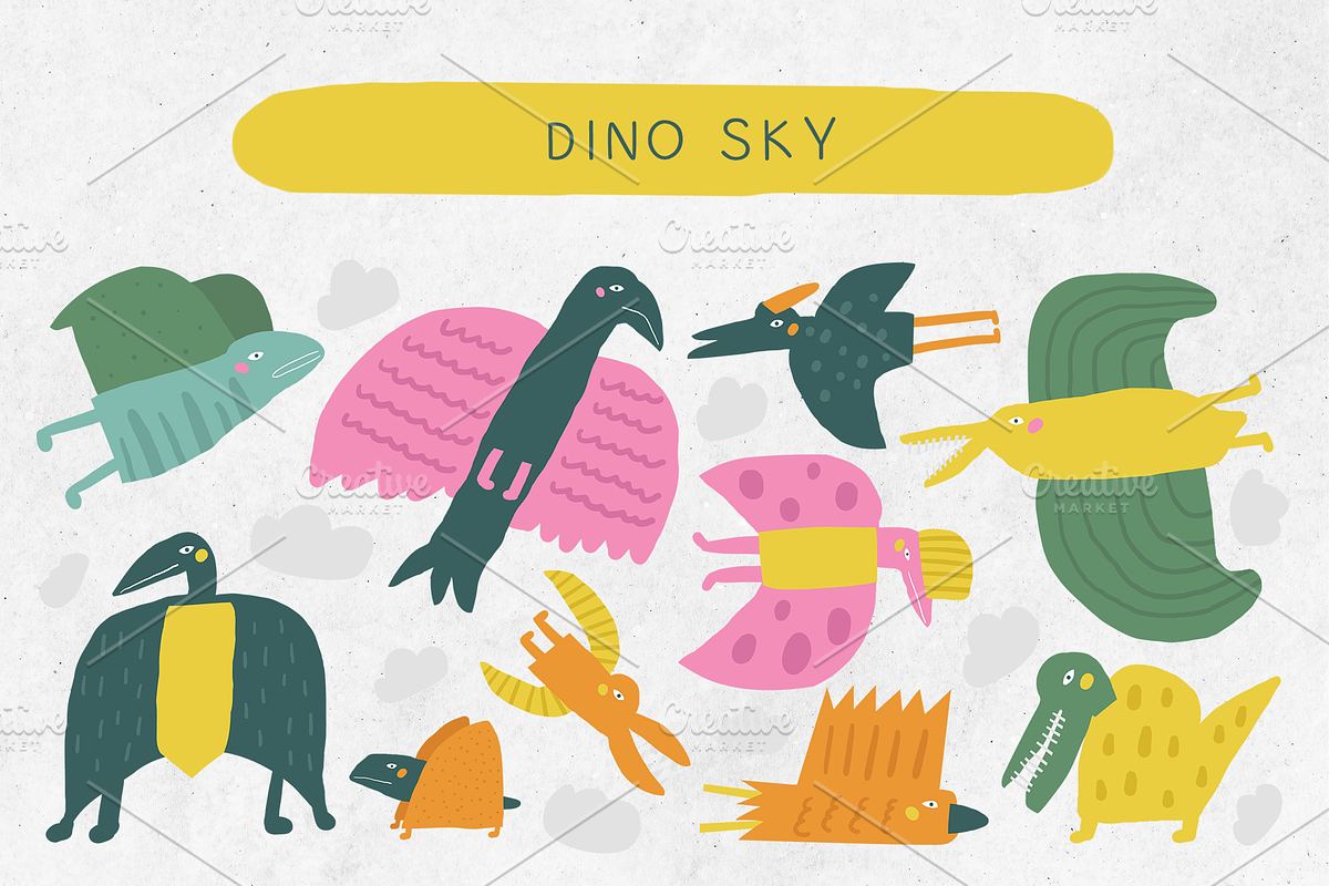Dino Dinosaurs clip art, an Object Graphic by Veresk