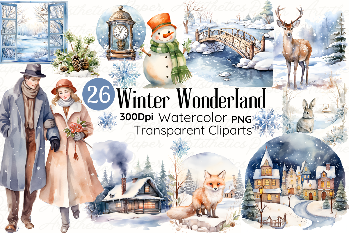 Winter Wonderland Clipart Winter PNG, a Seasonal Illustration by Paper ...