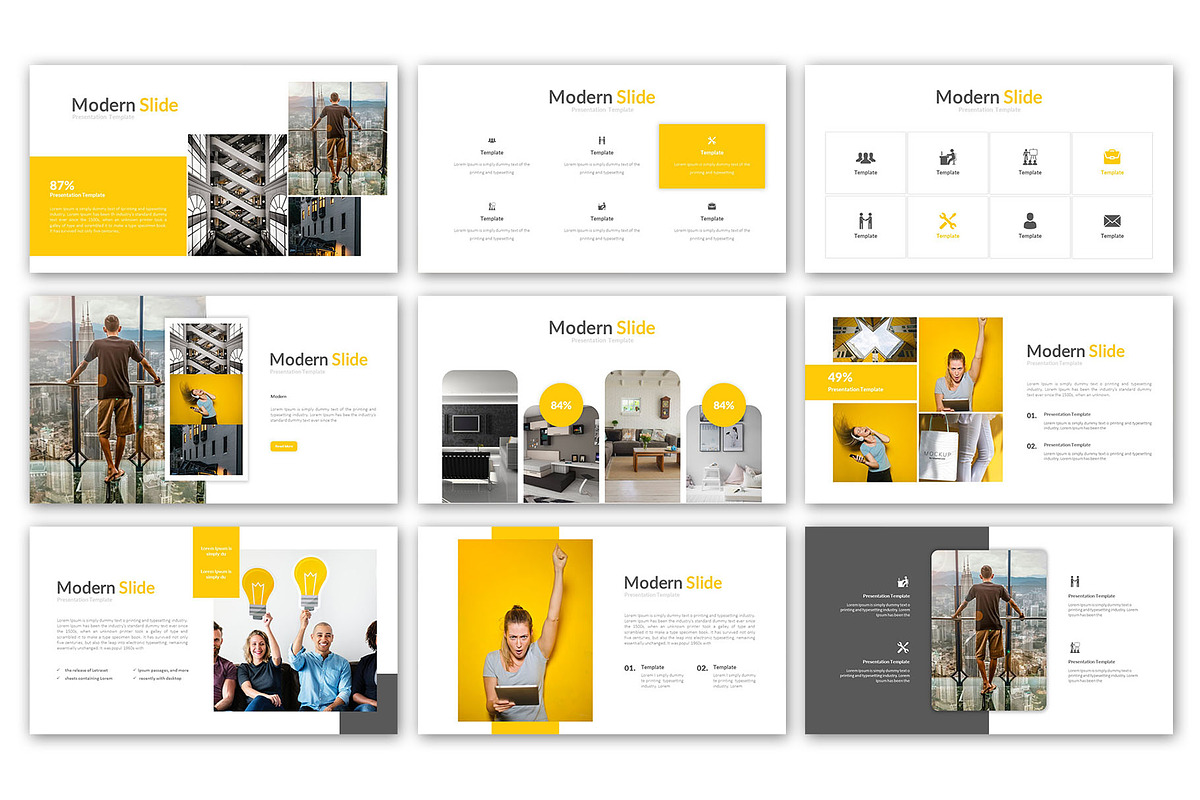 Yellow Modern Presentation Template, a Presentation Template by ...