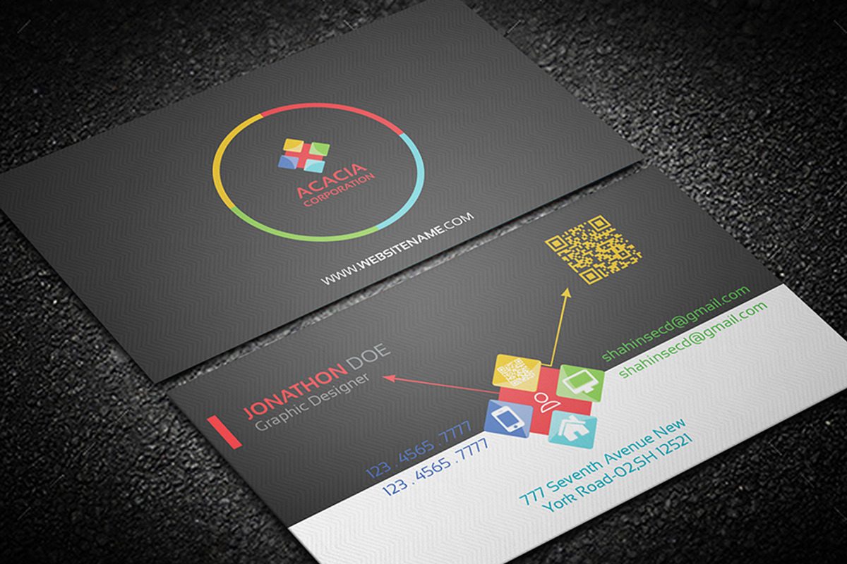 Infographic Business Card, a Business Card Template by DesignGhar