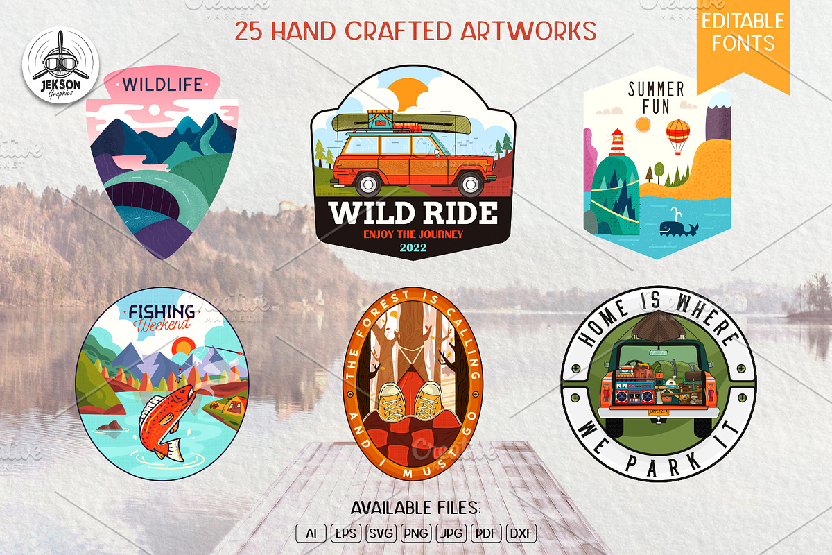 25 Logo Badges Bundle with Textures, a Branding & Logo Template by ...