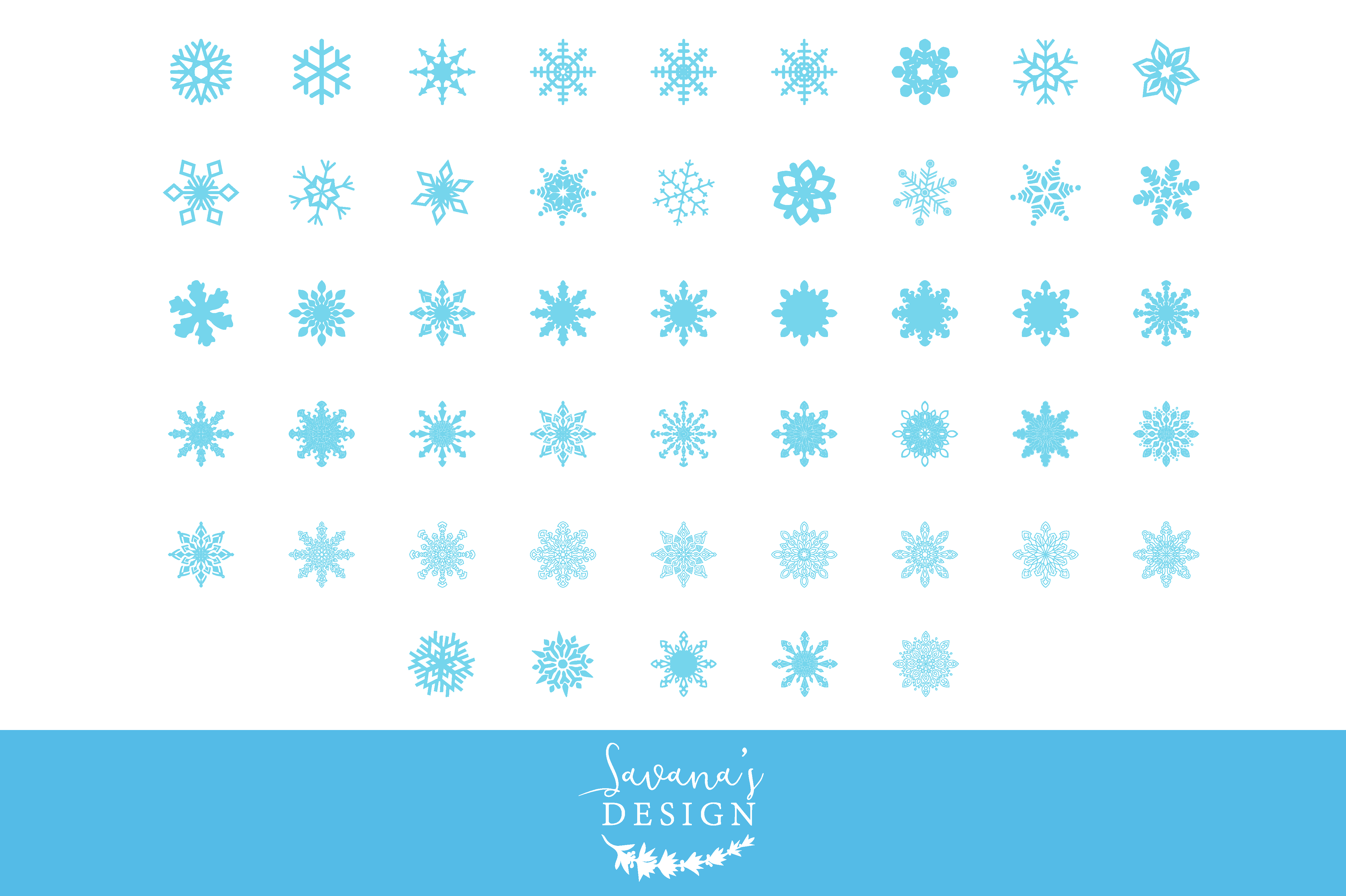 Snowflake Clipart, an Illustration by SavanasDesign