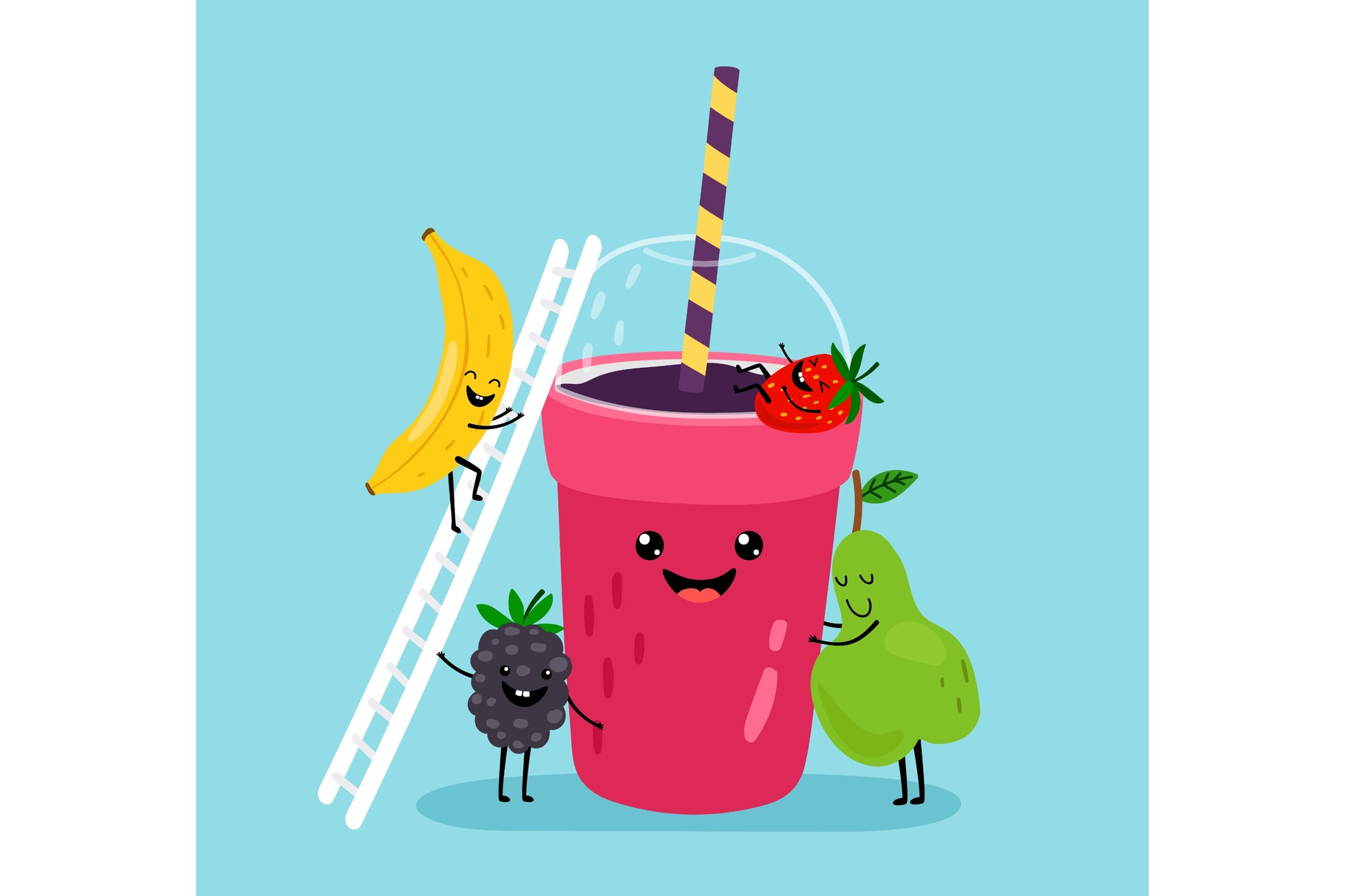 Smoothie drink character, a Food Illustration by Stock-Smart-Start