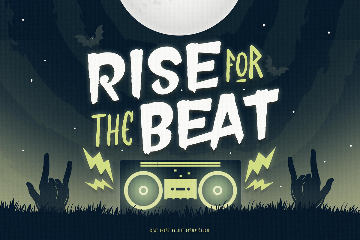 Beat Ghost Typeface, a Script Font by alit design